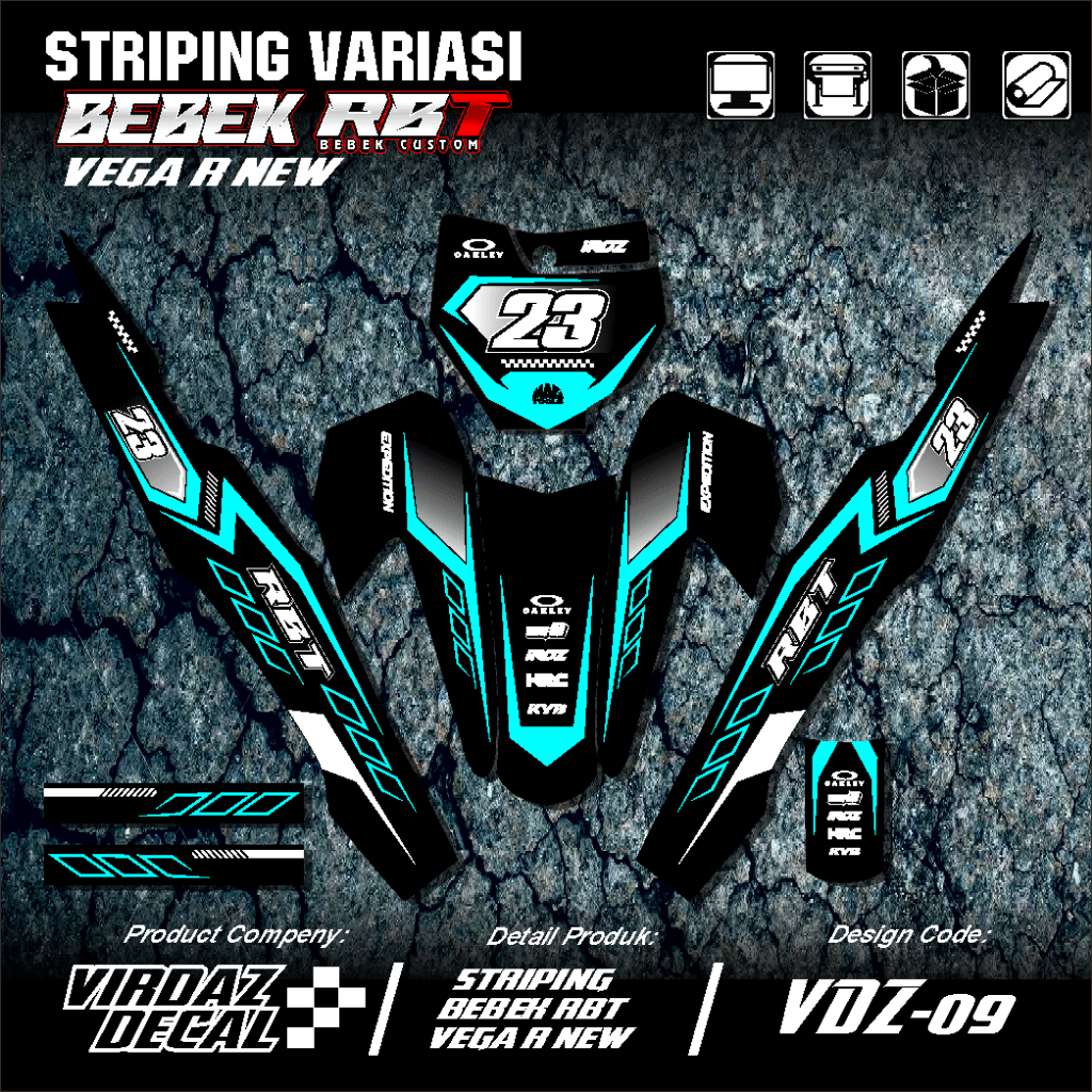 Jual Sticker Striping Yamaha VEGA R NEW MOTOR RBT BEBEK MODIF/BEBEK ...