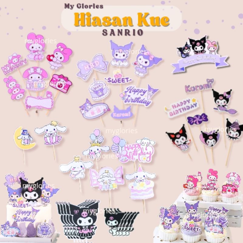 Jual Hiasan Kue Set Lotso Kuromi Melody Cinnamoroll Topper Cake Melodi ...