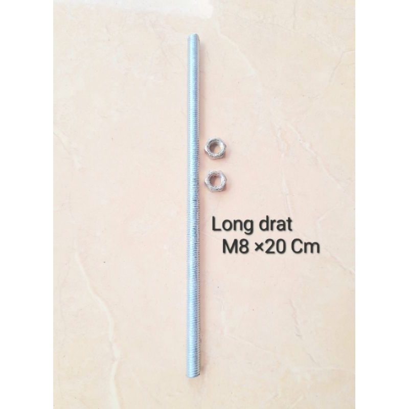 Jual LONGDRAT /ASDRAT M8 ,PANJANG 20 CM (1 PCS) LENGKAP DENGAN MUR ...