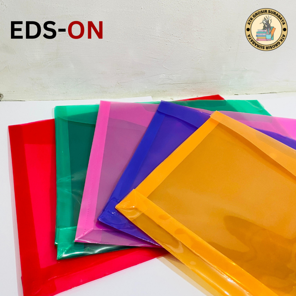 Jual Map Transparan Kancing 1 Plastik Ukuran F4 EDS-ON – Warna-Warni ...