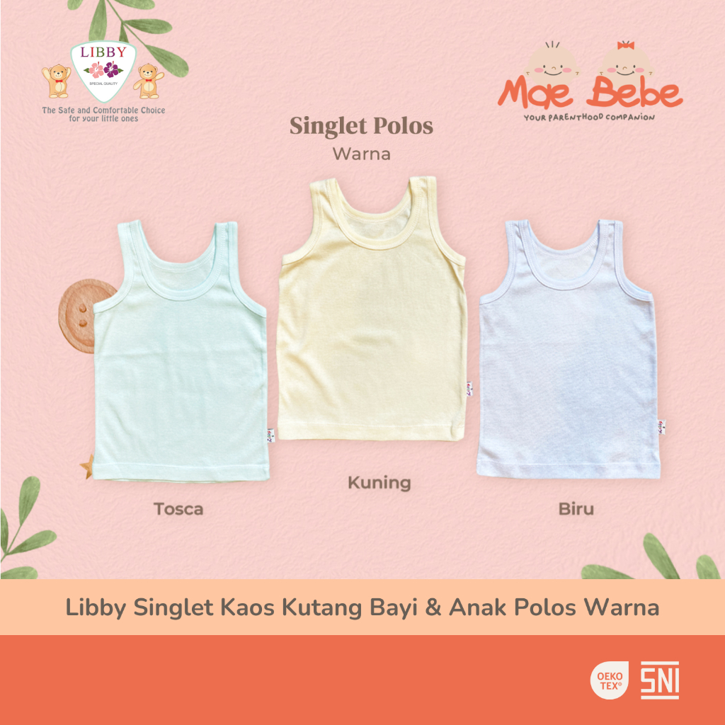 Jual Libby Singlet Kaos Kutang Kaos Dalam Bayi & Anak Polos Warna | Shopee Indonesia