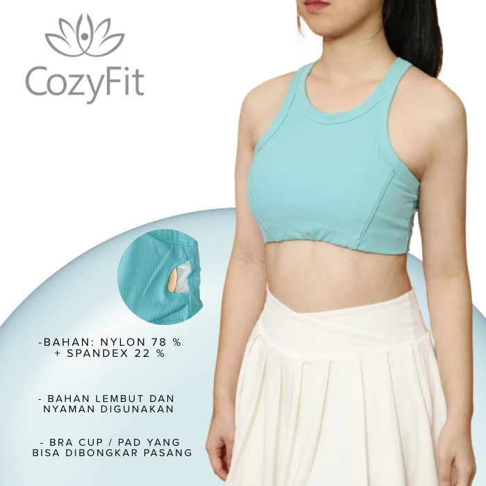 Jual CozyFit Baju Olahraga Wanita Premium Tank Top Crop Sport Gym Aerobic (BW005) | Shopee Indonesia