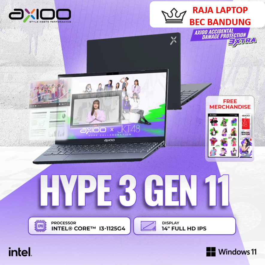 Jual Laptop Axioo Mybook Hype 3 Intel Core i3 Ram 16GB 512GB SSD 14" FHD IPS Windows 11 Original ...