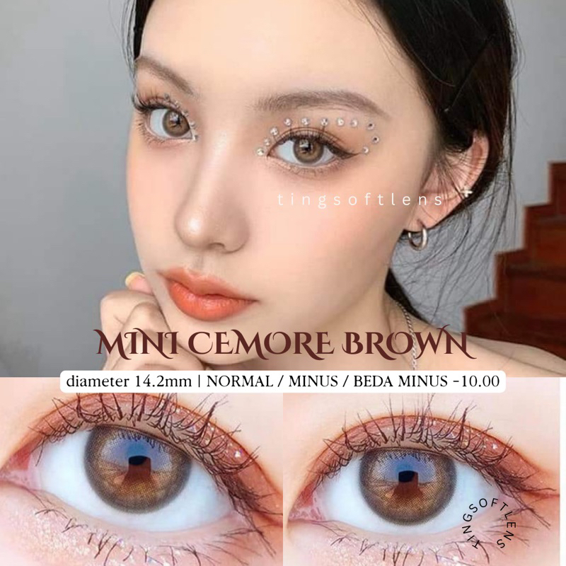 Jual Softlens Mini Cemore Brown Natural Cantik Korea Kitty Kawaii Bisa ...
