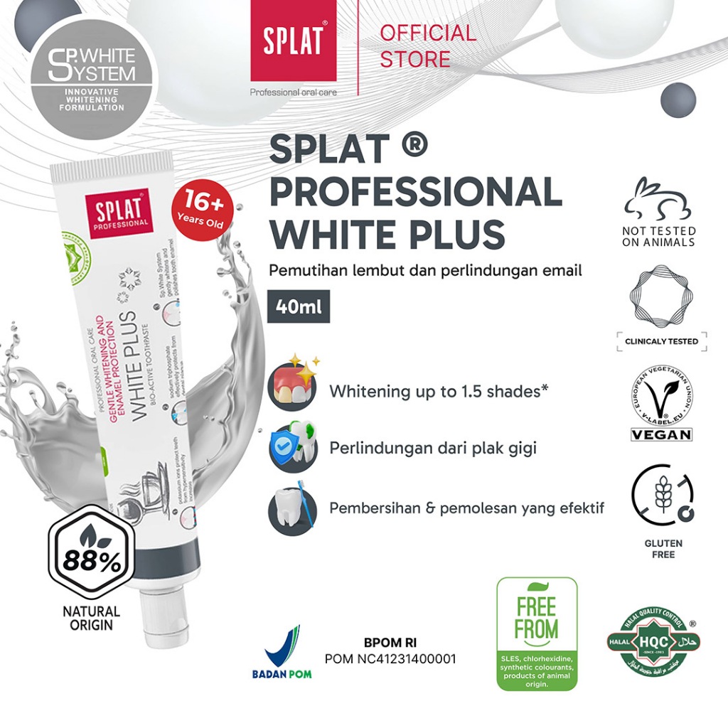 Jual Splat Professional Series White Plus 40ml dan 100ml Toothpaste ...