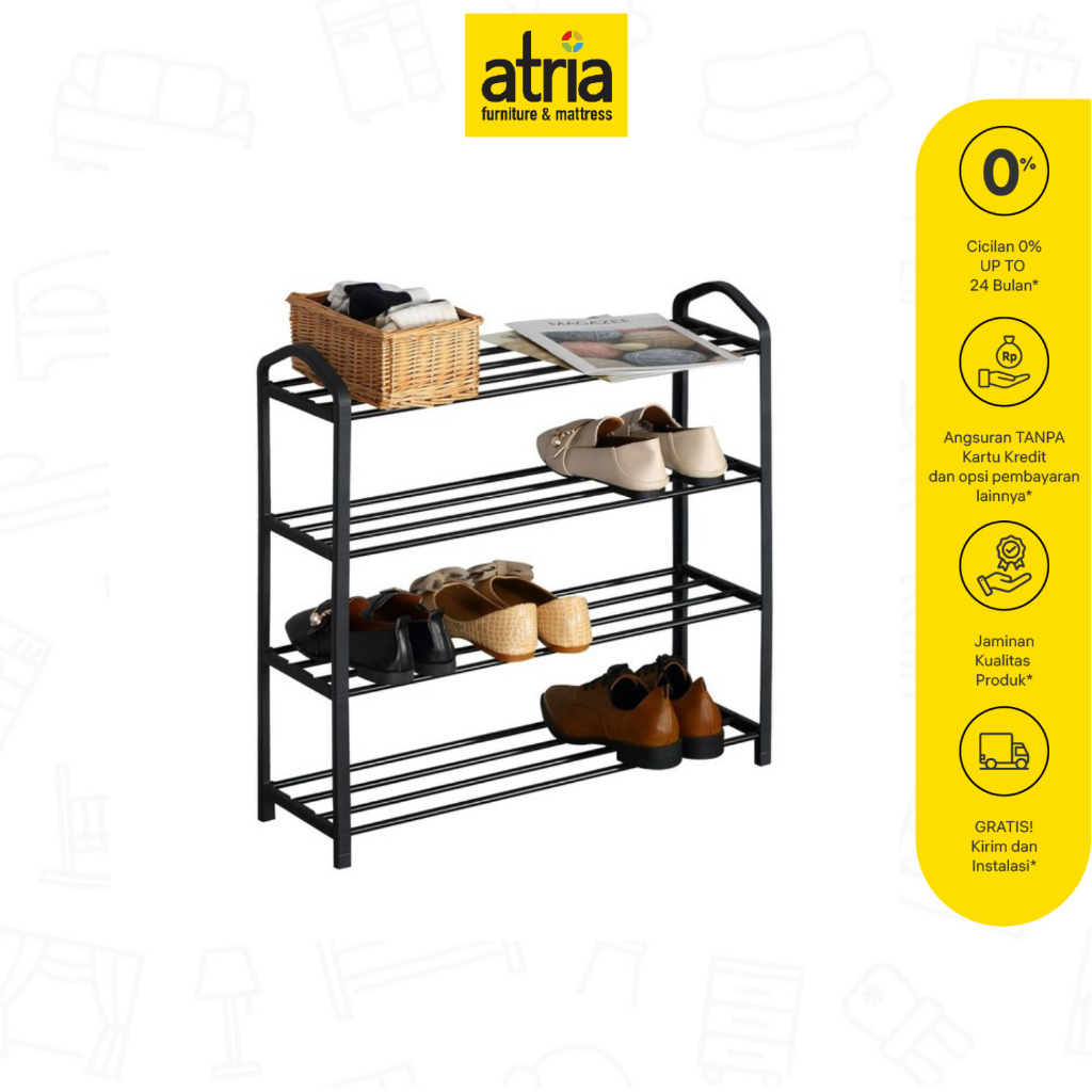 Jual Atria Molly Rak Sepatu Minimalis 4/5 Tier Black | Shopee Indonesia