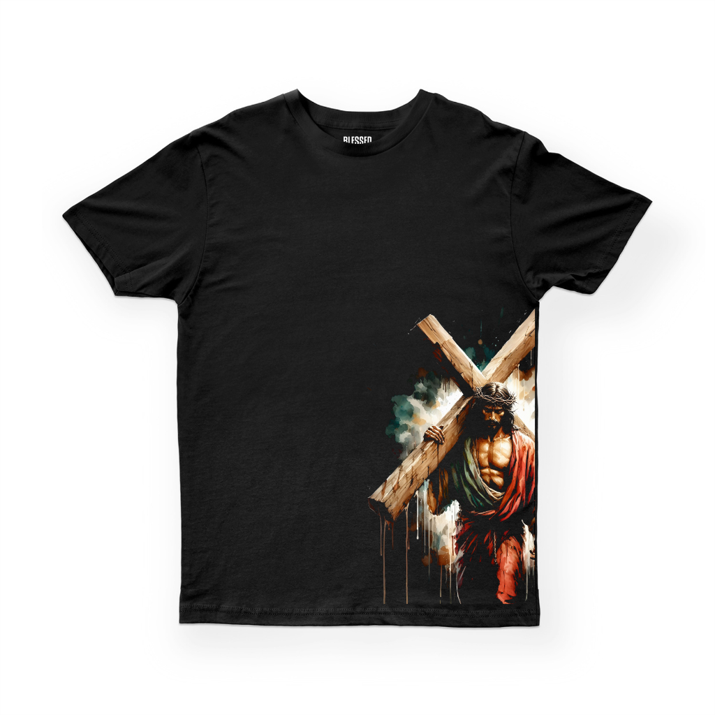 Jual Kaos Rohani Kristen Katolik Pria Wanita | YESUS #011 | Warna Hitam ...