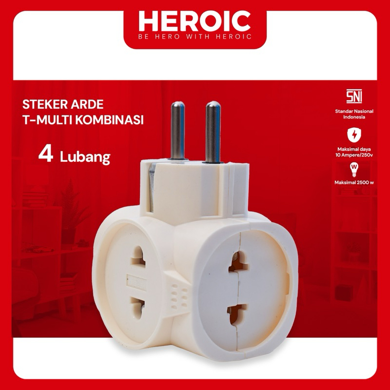 Jual Heroic Steker T Arde 4 Colokan SNI | Shopee Indonesia