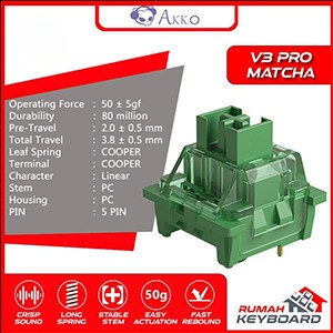 Jual AKKO - V3 - Switch - Matcha - Green - PRO - 5 Pin - 50g - Pcb ...