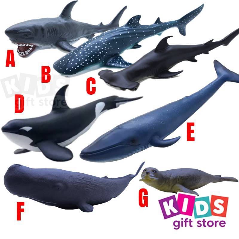 Jual Hiu Shark Whale Hammerhead Karet Figure - Mainan Dinosaurus ...