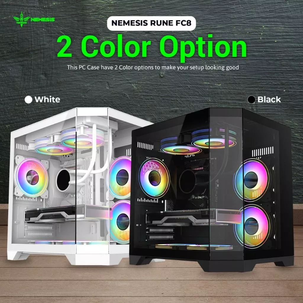 Jual NYK Nemesis RUNE FC8 PC Case Gaming RGB M-ATX Mini-ITX Tempered ...