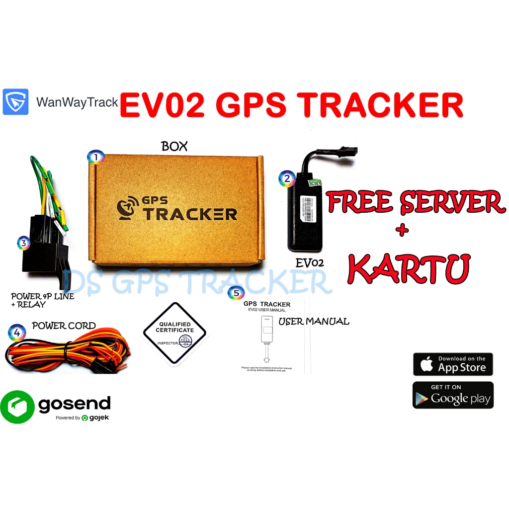Jual GPS Tracker EV02 lacak kendaraan + matikan mesin Free server ...