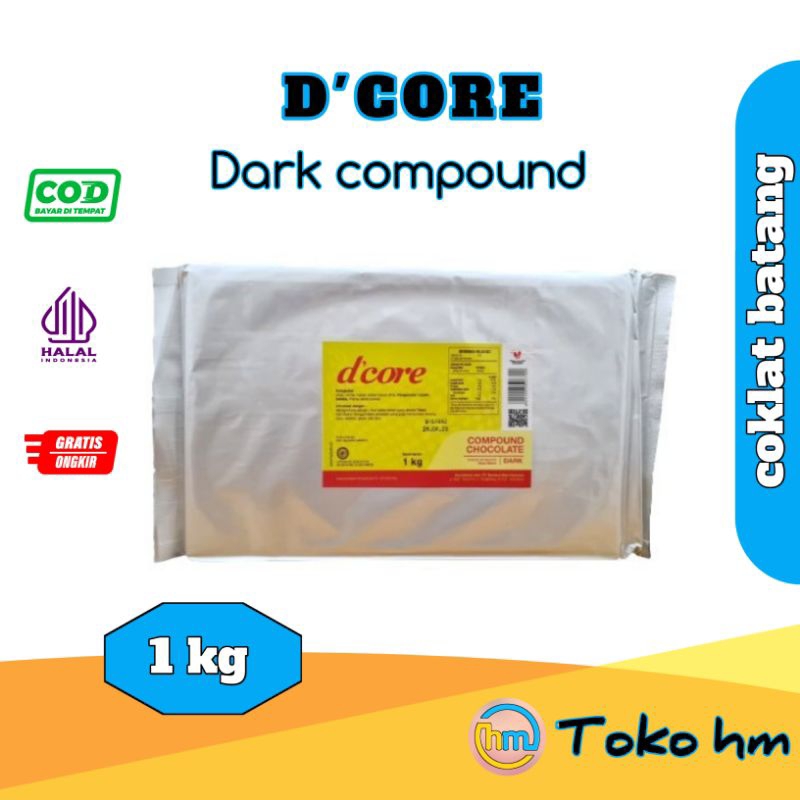 Jual COKLAT BATANG D'CORE | DARK CHOCOLATE COMPOUND 1 KG (kemasan ...