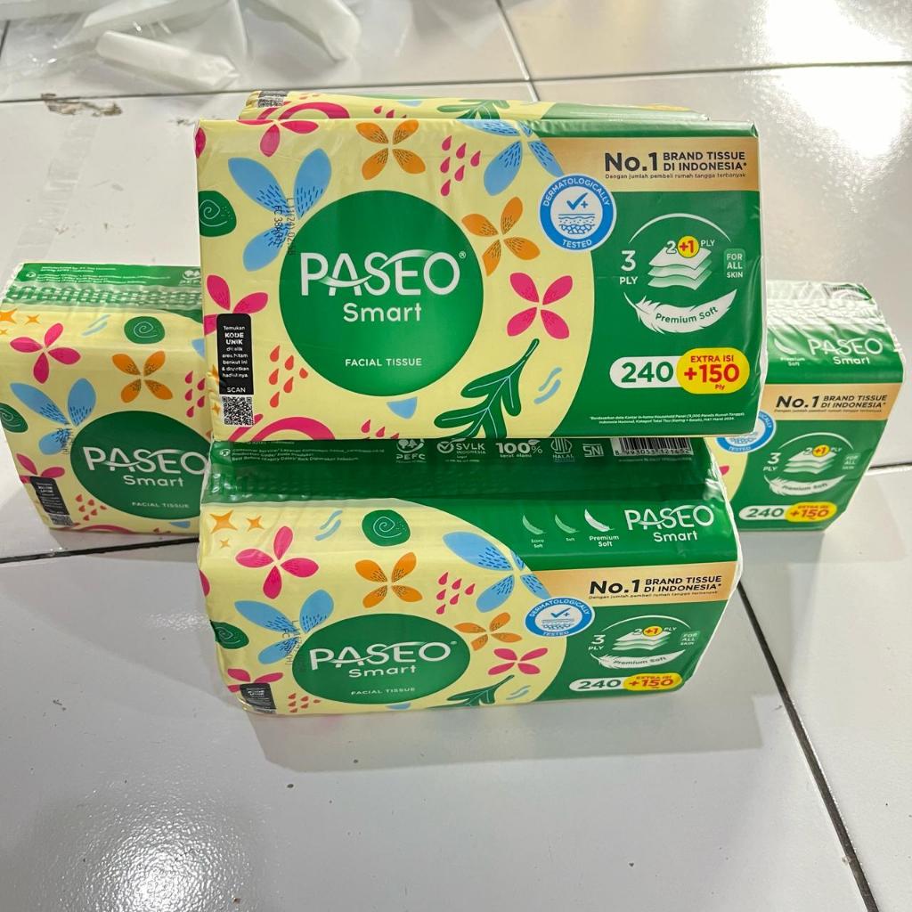 Jual Tissue Paseo Smart 390 Sheets 3 Ply Soft Pack Facial Tisu Wajah ...