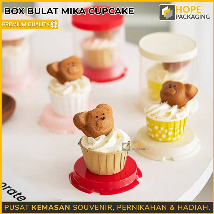 Jual Box Bulat Mika Cupcake/ Kotak Kue Nastar Pia Mochi/ Wadah Dessert ...