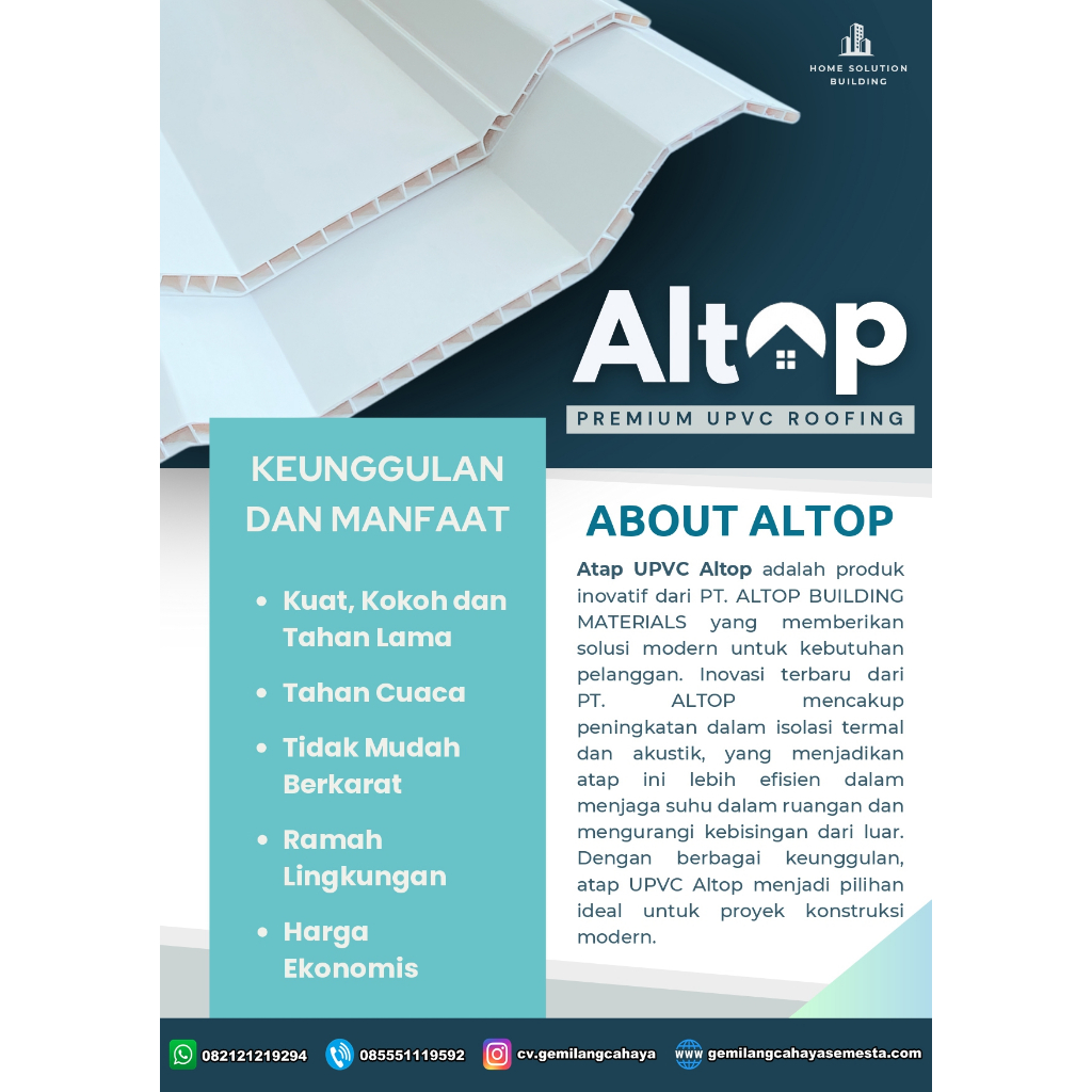 Jual Atap UPVC ALTOP - 5 Meter (Double Layer) | Shopee Indonesia