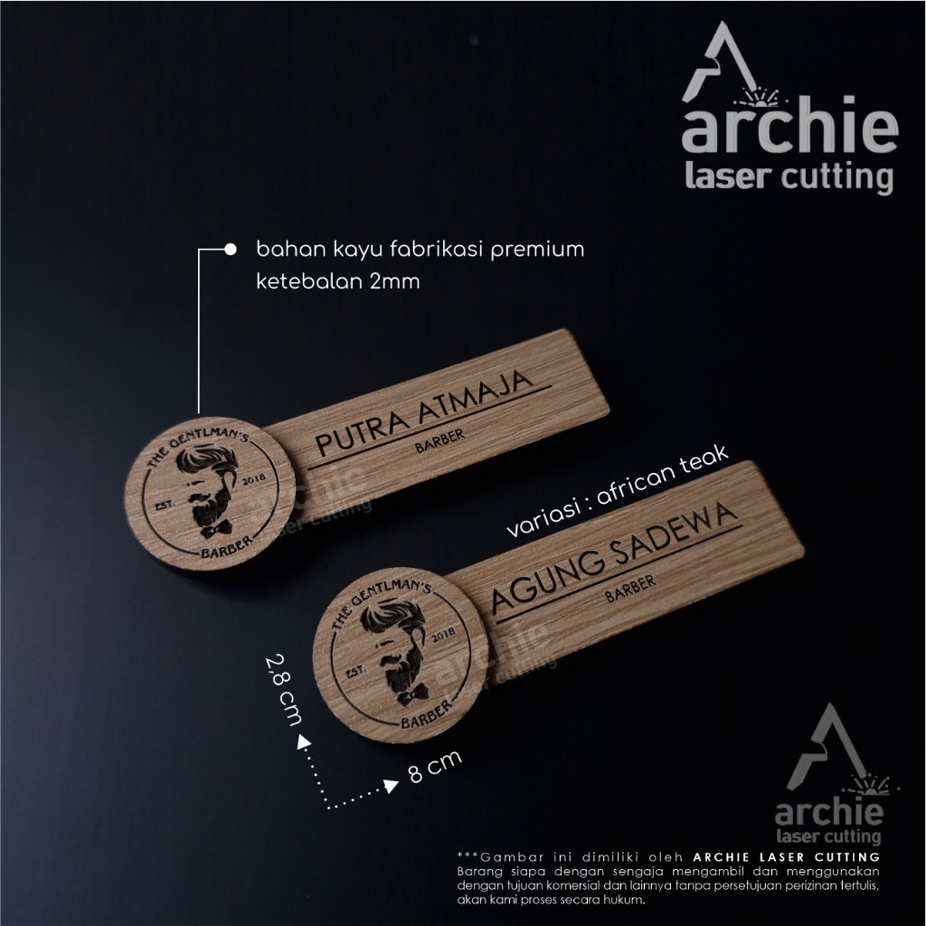 Jual Name Tag Kayu | Name Tag Magnet | Custom Name Tag | Tag Nama ...