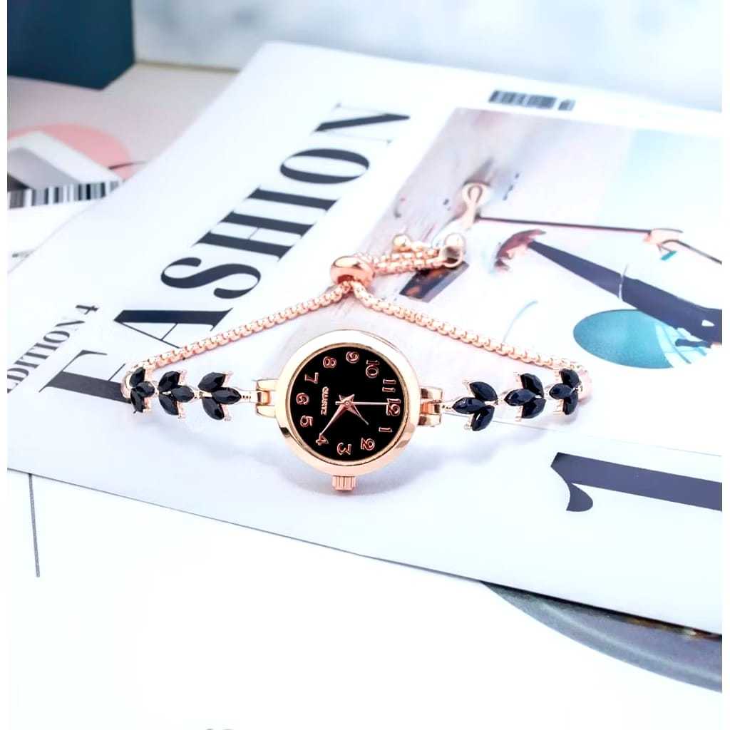 Jual Jam Tangan Serut Mewah Gelang Serut Wanita Analog Quartz ...