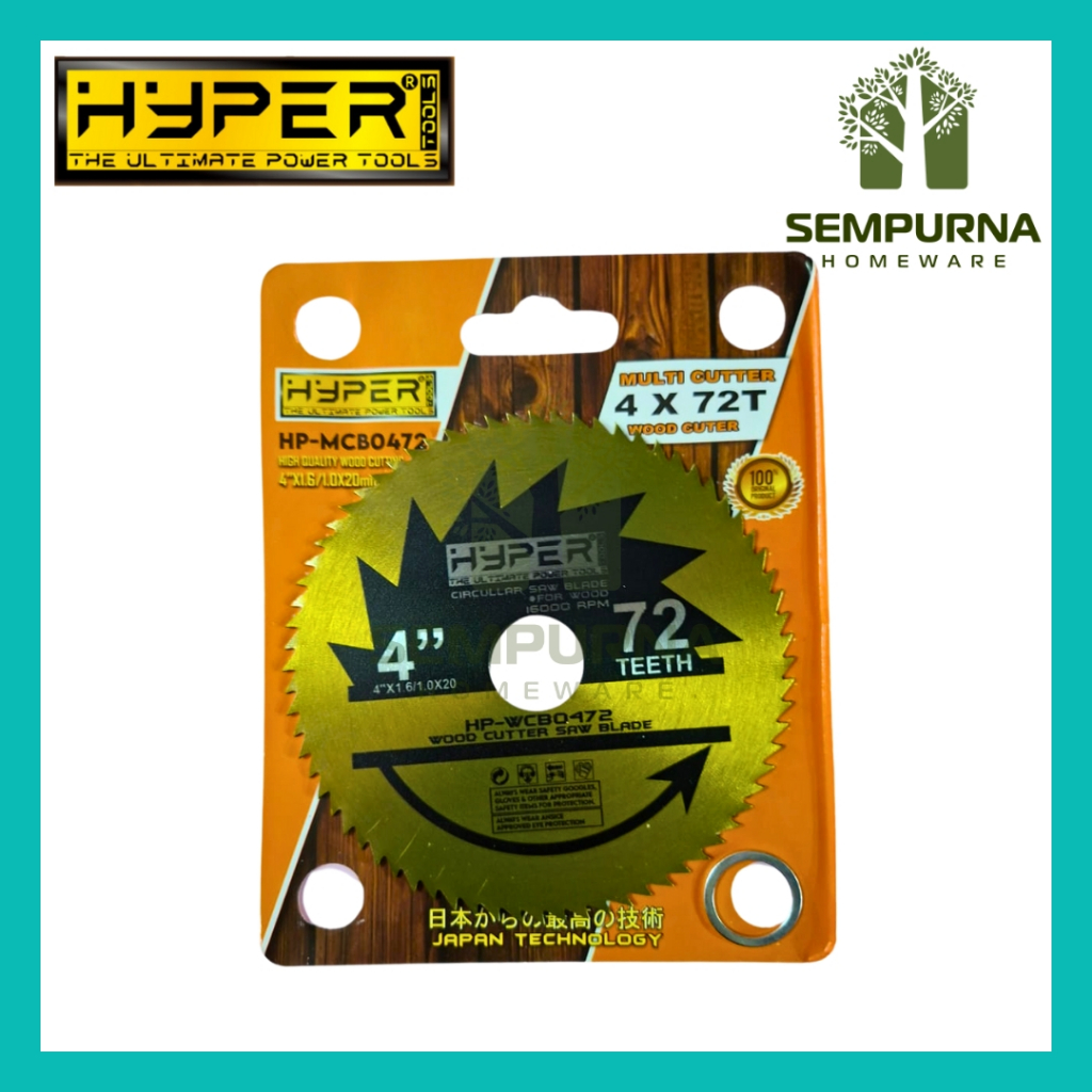 Jual MATA GERINDA POTONG KAYU HYPER 4" INCH X 72 T MATA GRINDA GRENDA 4 ...