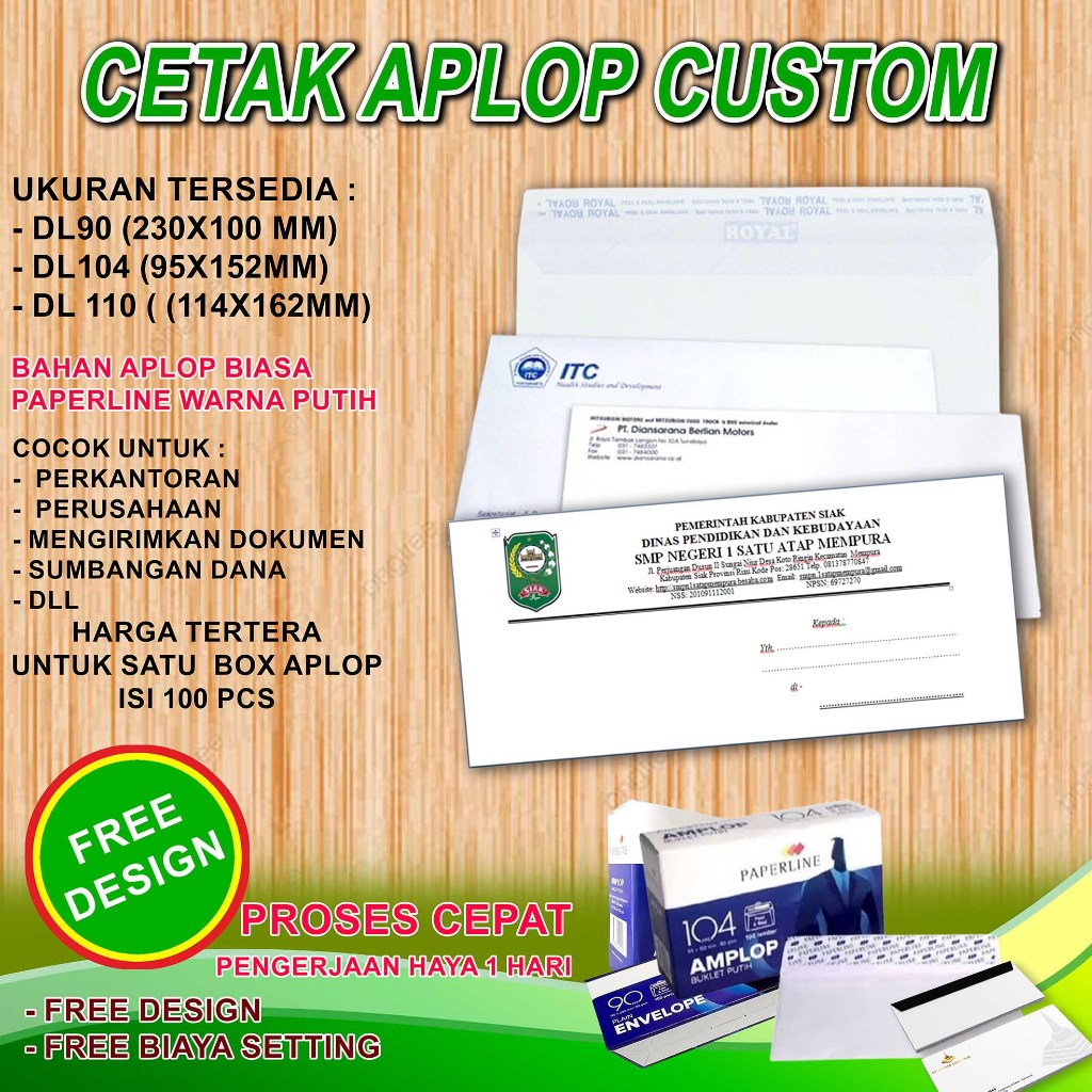 Jual Cetak Amplop Surat Custom / Amplop Instansi / Amplop Sumbangan ...