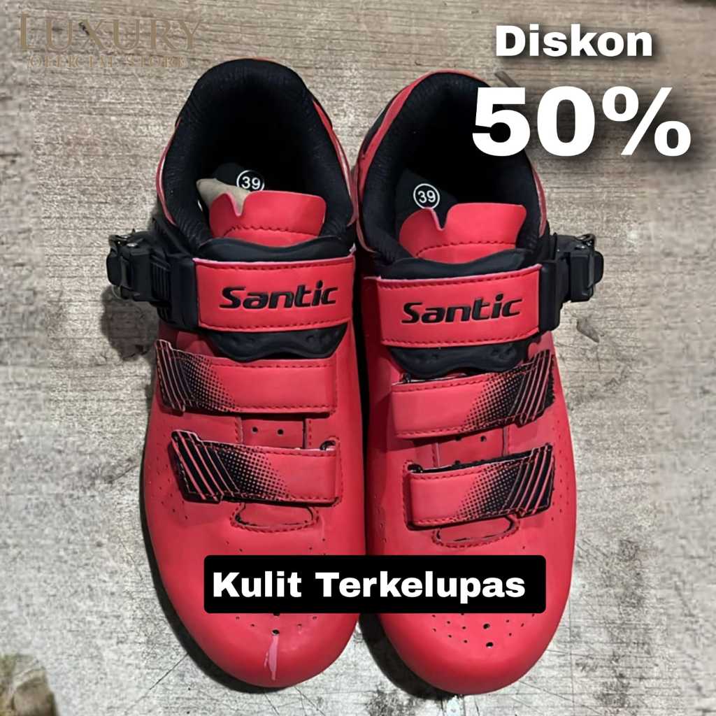 Jual Sepatu Sepeda Balap SANTIC WS20012R Red Merah Sepatu Sepeda Cleat ...