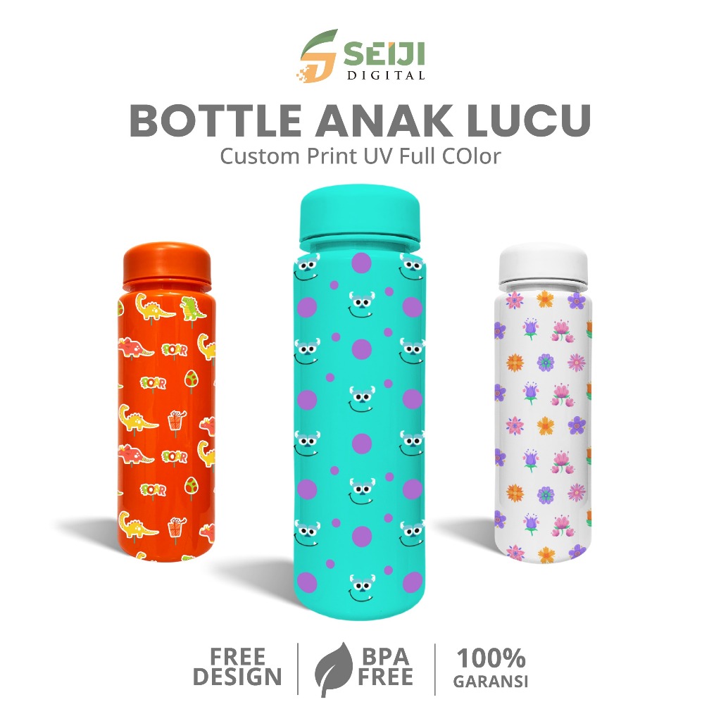 Jual Botol Minum Anak Lucu BPA Free Custom UV Print Full Color Souvenir ...