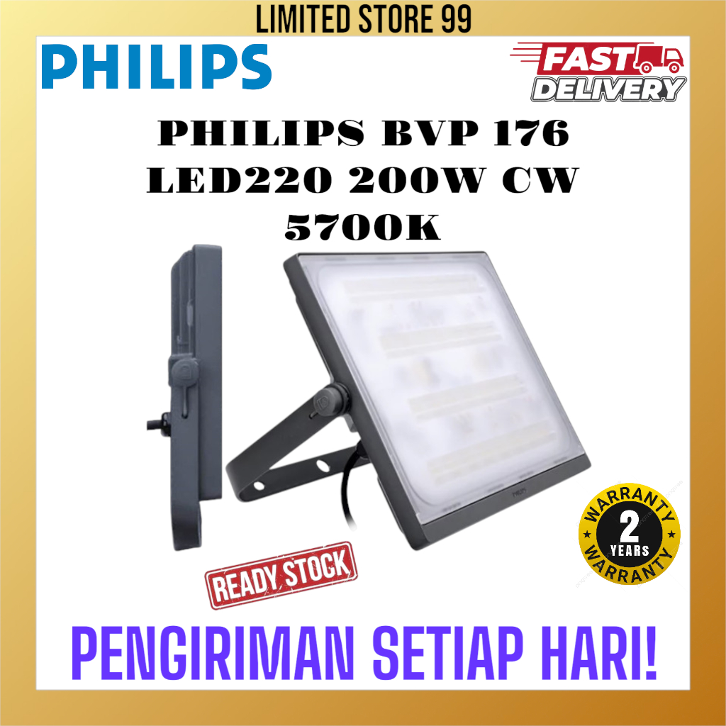 Jual PHILIPS BVP 176 LED220 100W CW 5700K LAMPU SOROT PHLIPS BVP176 200WATT COOL WHITE | Shopee ...