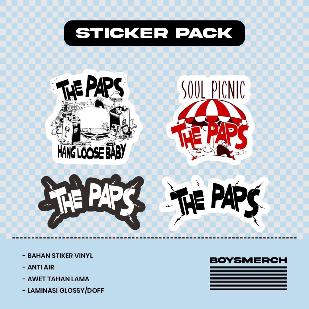 Jual [ STIKER PACK ] The Paps Band indie | Stiker Aesthetic Laptop Hp ...