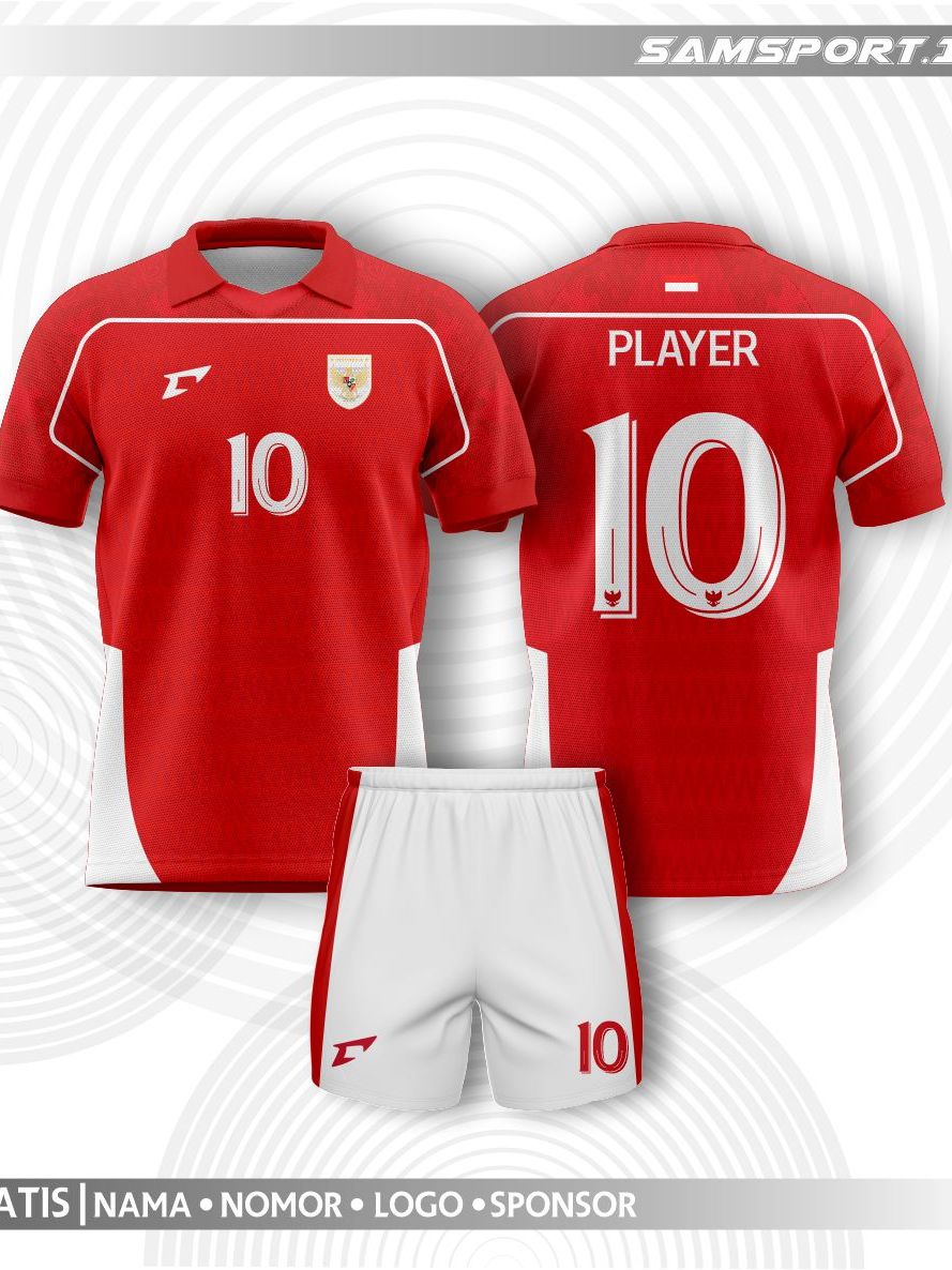 Jual Baju Jersey Timnas Home Merah Terbaru 2025 Dryfit Gratis Pasang ...