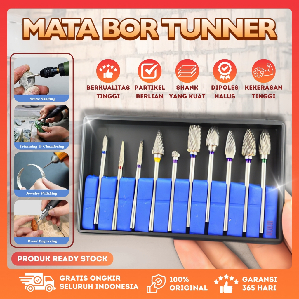 Jual KODAI Mata Bor Tuner Cuner Porting Set 10Pcs Berlian Kikir Putar ...