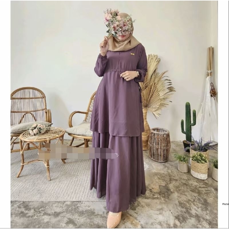 Jual Gamis Ceruty Malaysia Serut Depan Terbaru 2025 | Shopee Indonesia