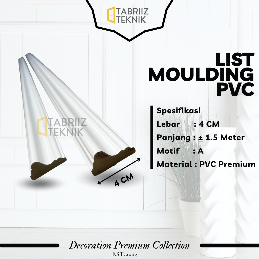 Jual List Profil PVC Motif A 1.5 Meter | Kualitas Premium Putih untuk ...