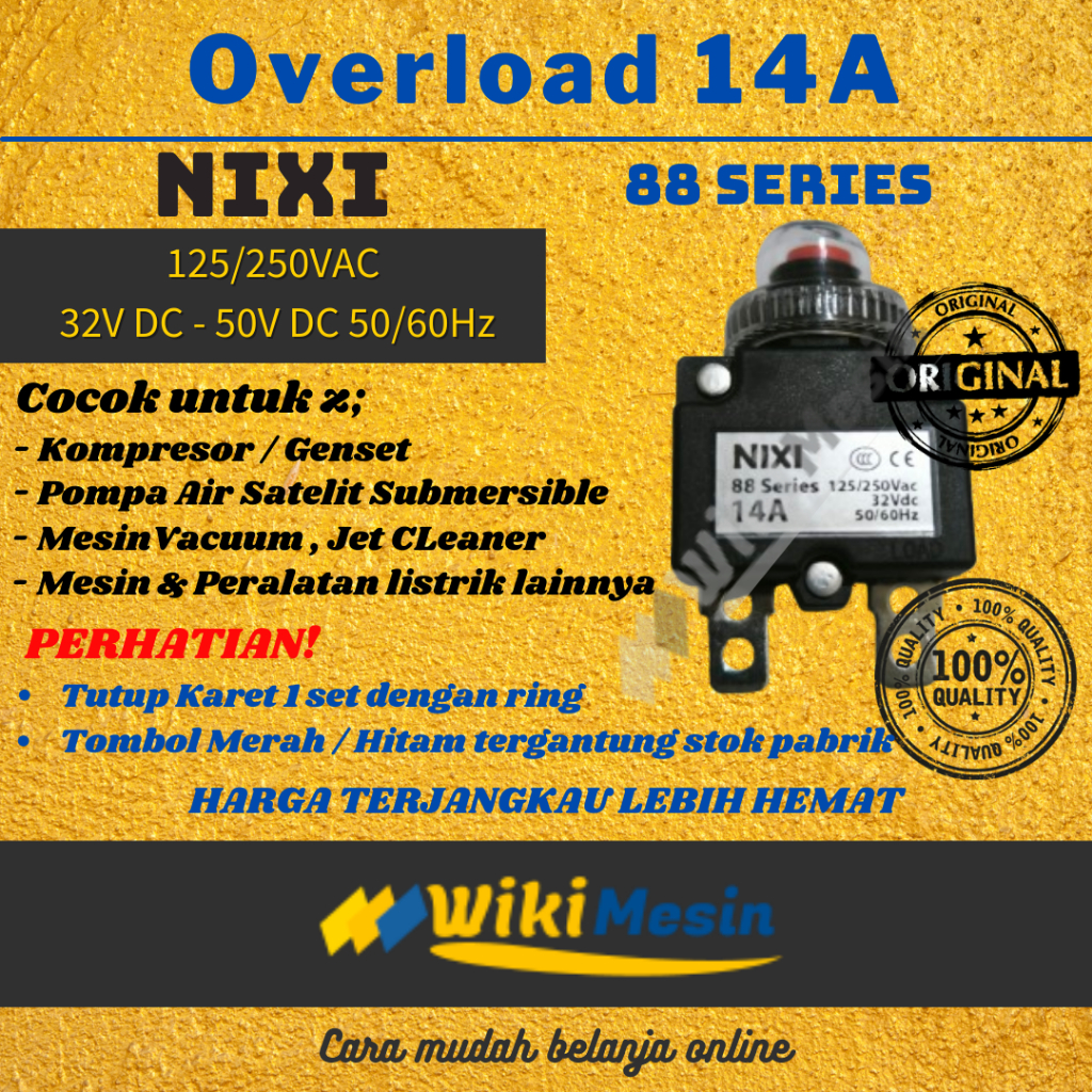 Jual Nixi Overload Pompa Air 14A Seri 88 Circuit Breaker Sibel Fuse Skring Satelit Kompresor ...