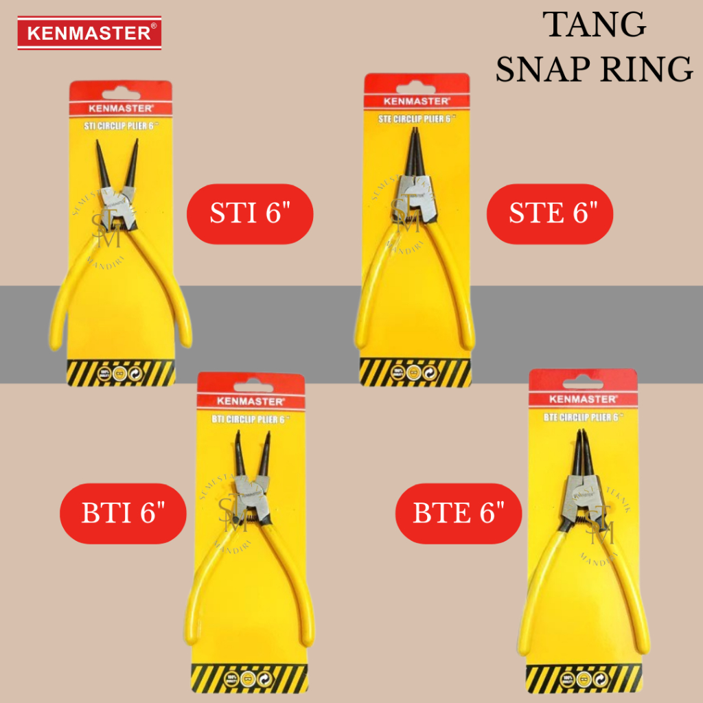 Jual Tang Jepit Snap Ring Set 4 Pcs 6'' Inch Circlip Plier Kenmaster ...
