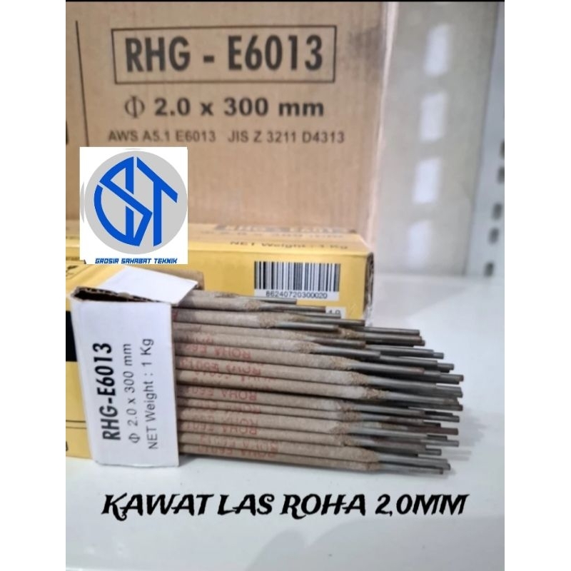 Jual kawat las ROHA WELDING ELECTRODES RHG -E6013 2,0x300 mm kemasan 1 kg | Shopee Indonesia