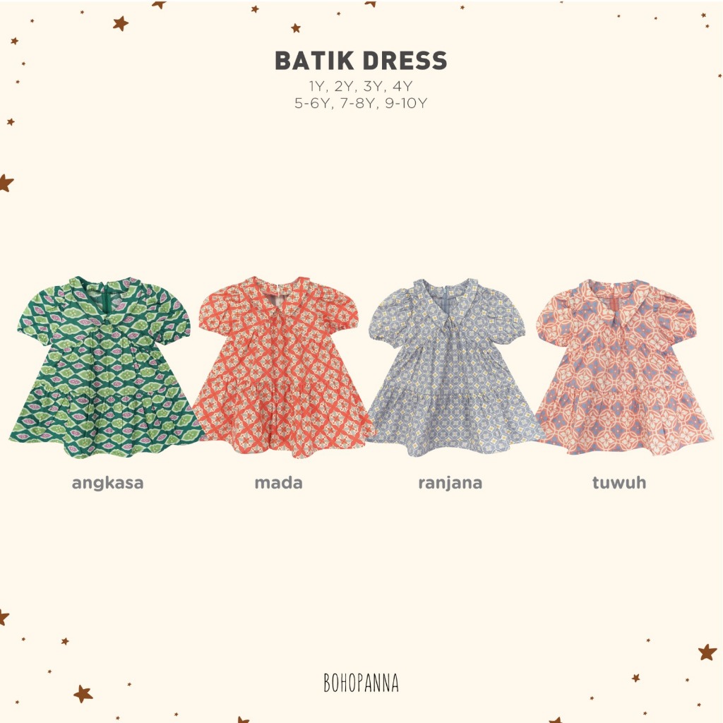 Jual BOHOPANNA - BATIK DRESS - Dress Batik Anak Perempuan | Shopee Indonesia