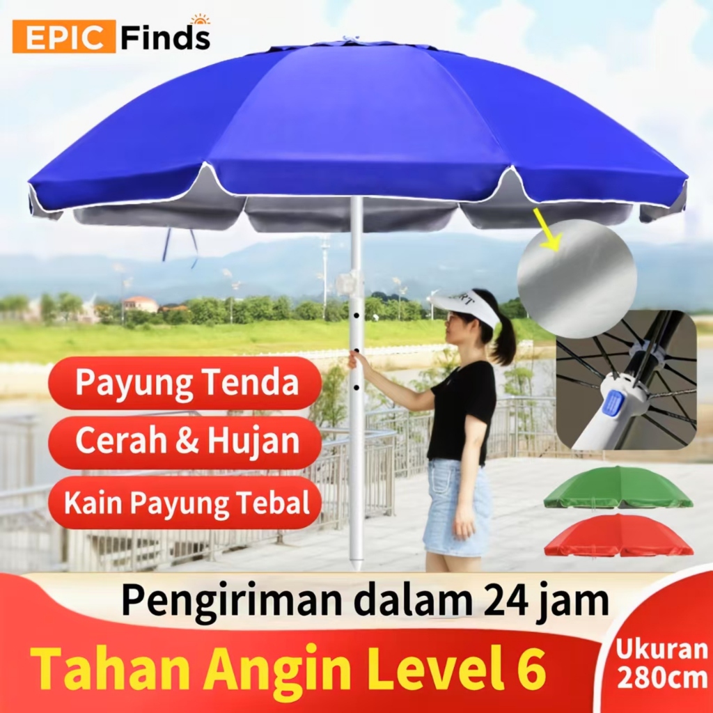 Jual Epic Finds Payung Tenda 180-280 CM Jualan Taman Pantai Cafe Bazar Lapak | Shopee Indonesia