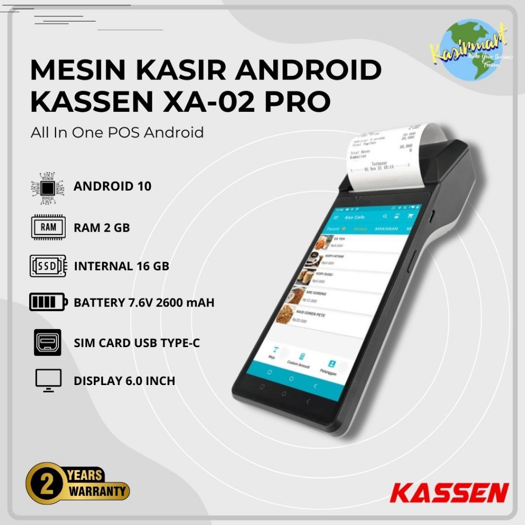 Jual Kassen XA 02 Pro Mesin Kasir Android Portable Kassen XA02 PRO Pos ...