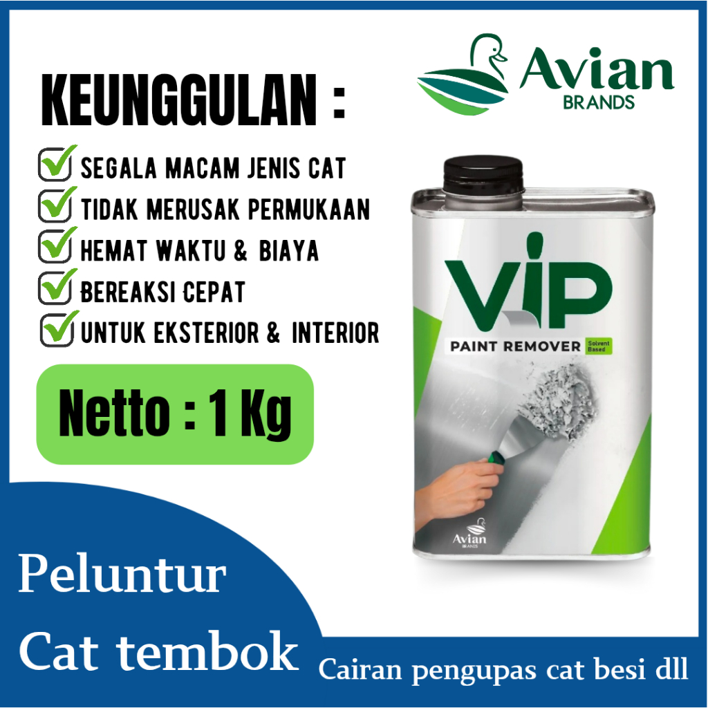 Jual Perontok cat paint remover VIP avian 1 KG 250 GR | Shopee Indonesia