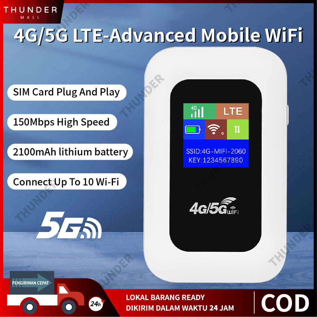 Jual MiFi WiFi Portable 4G LTE 150Mbps - Pocket-Sized with 2100mAh Battery, Unlocked for All ...