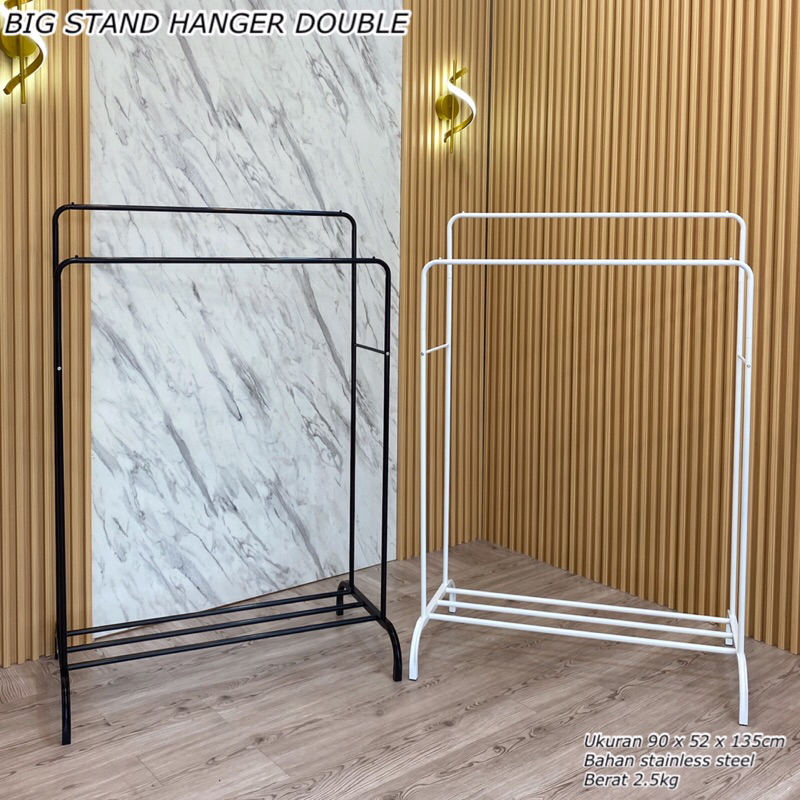Jual BIG STAND HANGER DOUBEL || STAND HANGER GAWANG BESI || RAK GANTUNG ...