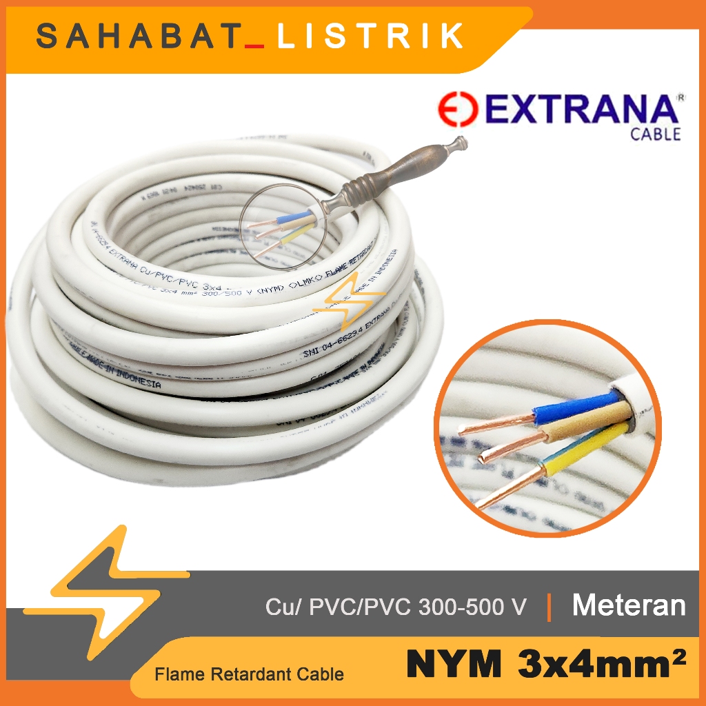Jual KABEL EXTRANA NYM 3X4 PUTIH PER METER METERAN | Shopee Indonesia