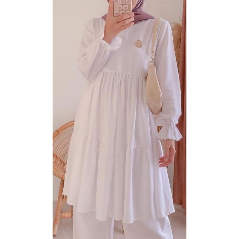 Jual Tunik Linen Baju Atasan Tunik Wanita Terbaru 2025 LD 110 | Shopee Indonesia
