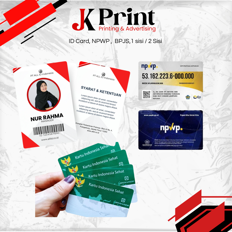 Jual JELAJAH KARYA - Cetak Kartu Id card Custom 1 muka / Print Idcard 2 Sisi | Shopee Indonesia