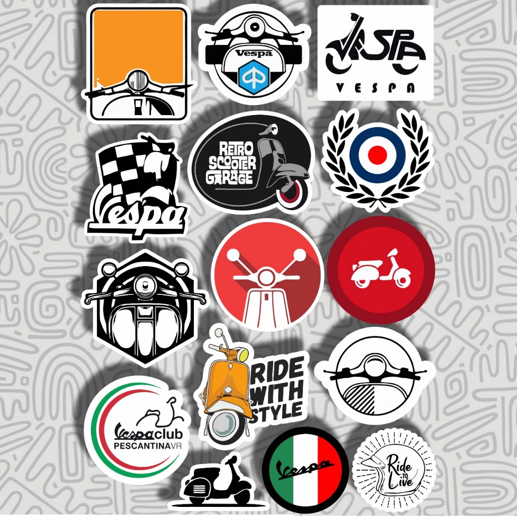 Jual Sticker aesthetic Vespa || stiker motor Vespa antique | Shopee ...