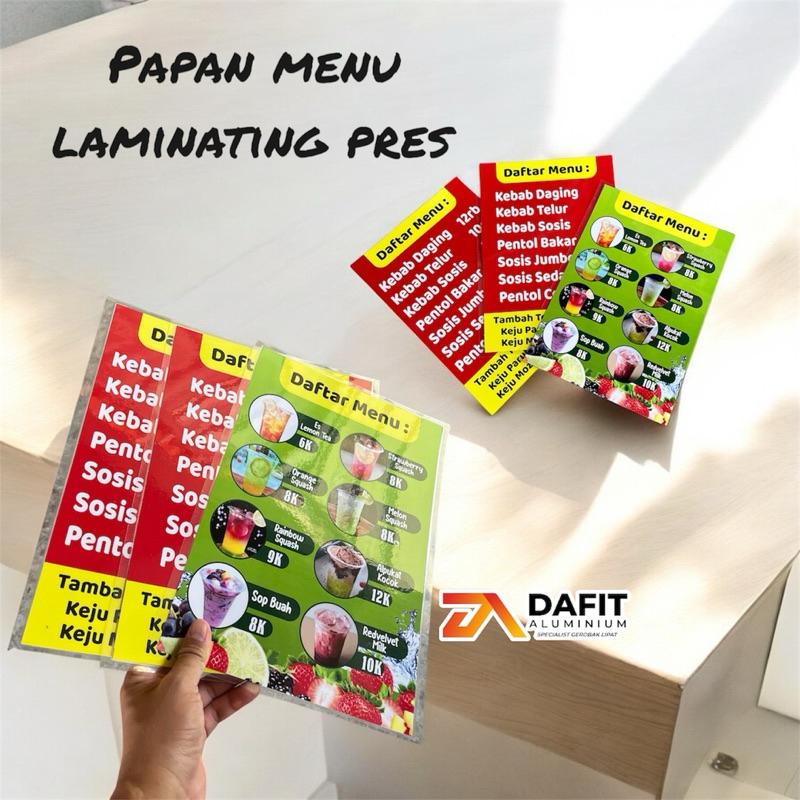 Jual Papan menu Laminating pres Daftar menu | Shopee Indonesia