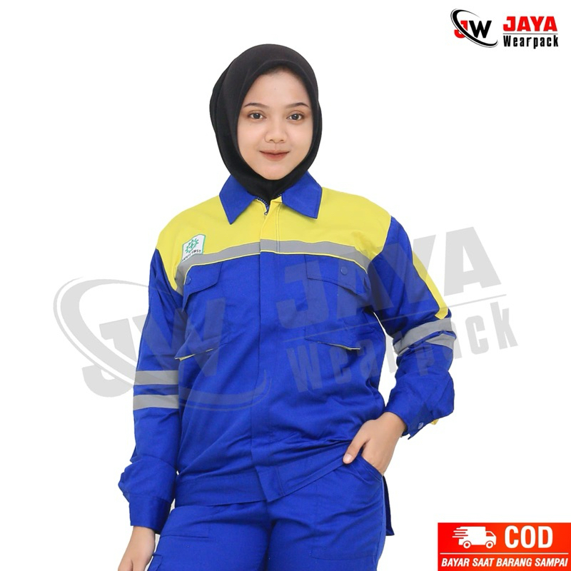 Jual WEARPACK SAFETY ATASAN BIRU BENHUR KOMBINASI KUNING | Shopee Indonesia