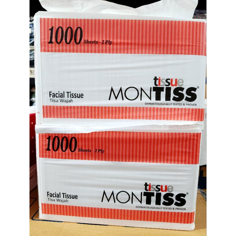 Jual Montiss Facial Tissue 1000 gram | Tisu Wajah 2ply | Shopee Indonesia