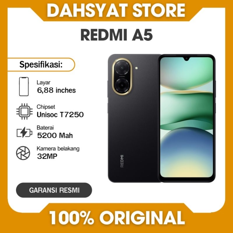 Jual Xiaomi Redmi A5 4+4/128GB Chipset Unisoc T7250 Baterai Besar ...