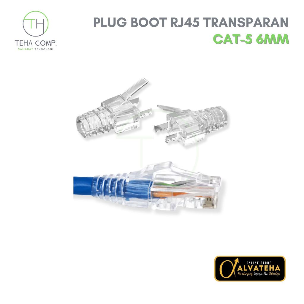 Jual Plug Boot RJ45 Cat6 Cat5 Plugboot Pelindung Konektor RJ 45 6mm 6 ...